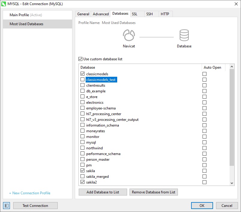 Understanding Navicat Connection Profiles
